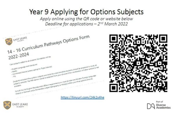 Year 9 GCSE options - East Leake Academy